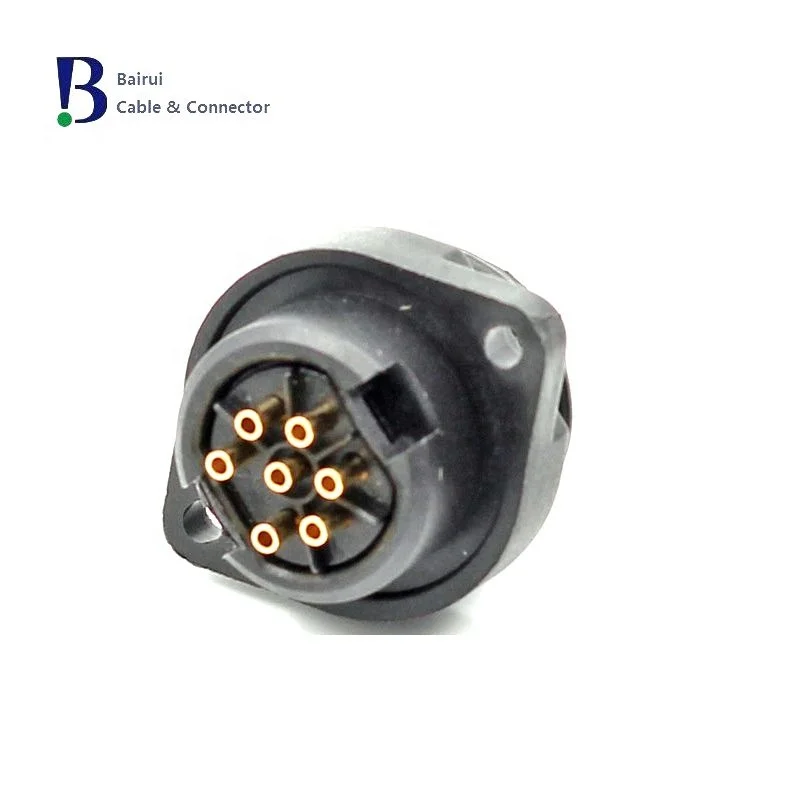 Binder Circular RD24 Male Panel Mount Connector - 6+PE Contacts Socket ...