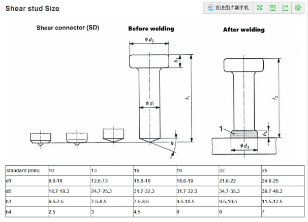 19mm ISO13918 Weld Shear Stud Bolts - Durable & Reliable