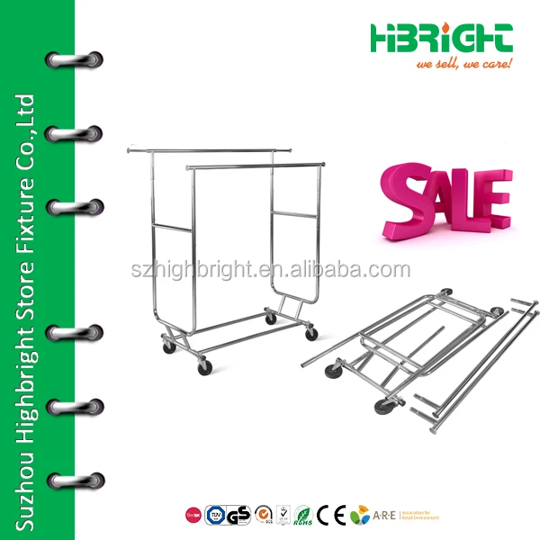 Commercial Wood Round Retail Custom Portable Clothing Display Rack for ...