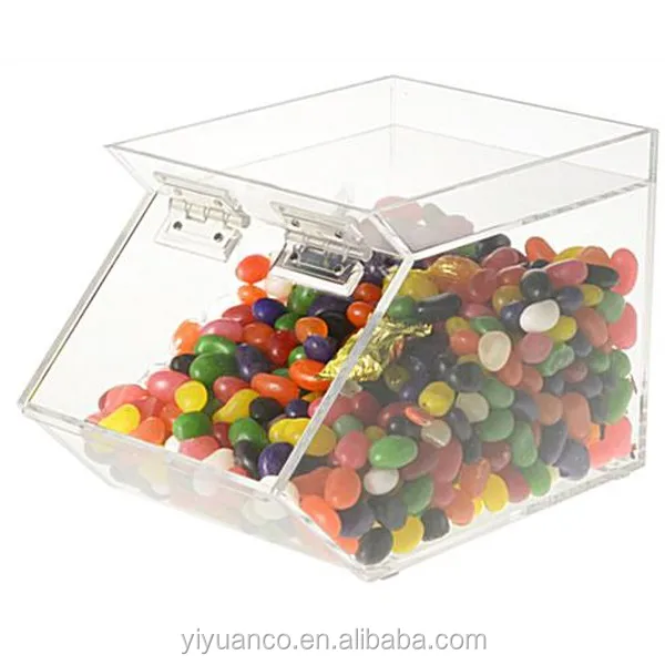 Clear Retail Food Plastic Acrylic Candy Box For Supermarket With Lid ...
