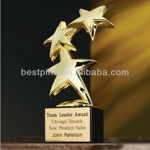 Gold Star Team Work Trophy Awards - Buy Trophies And Awards,3d Metal ...
