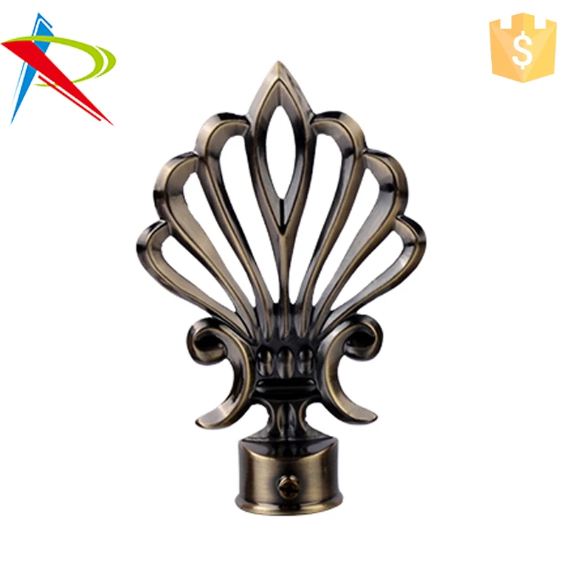 Oriental Metal Curtain Rail Cap - Elegant Finial Options