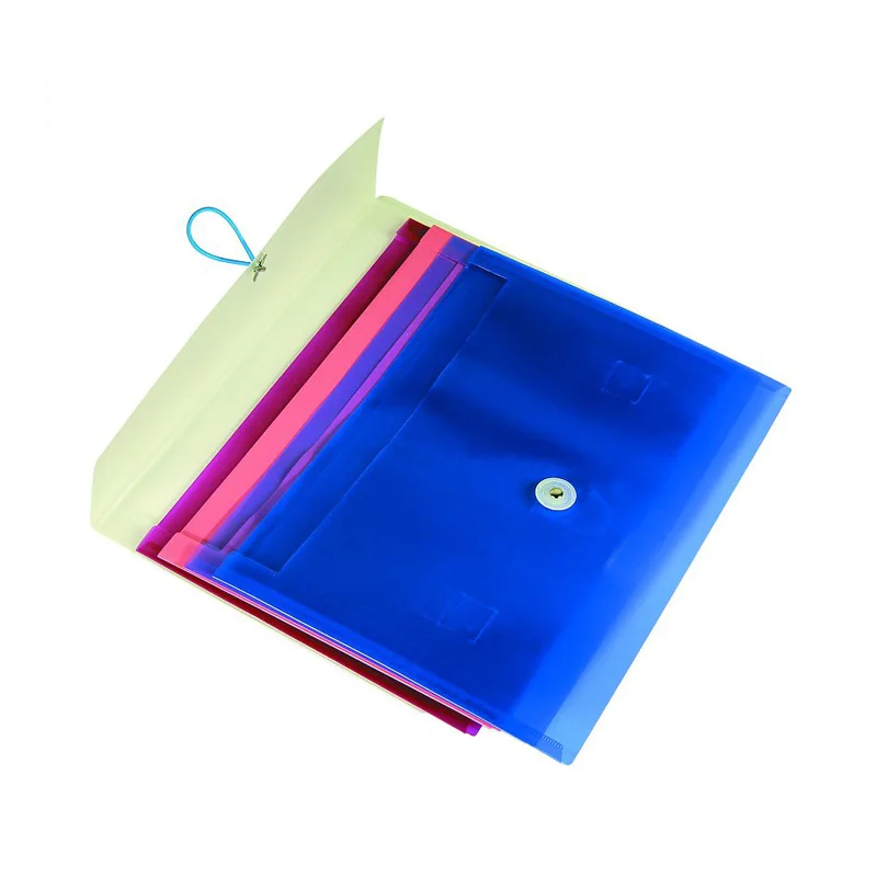 A4 PP Plastic Button String Tie Envelope Folder - Customizable