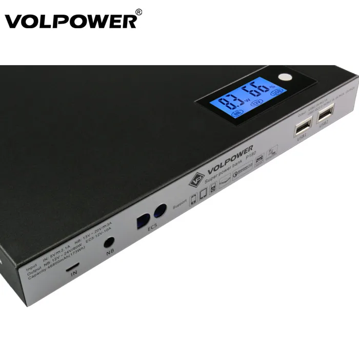 Volpower P180 Solar 50000mAh Power Bank for Laptop - Dual USB & DC ...