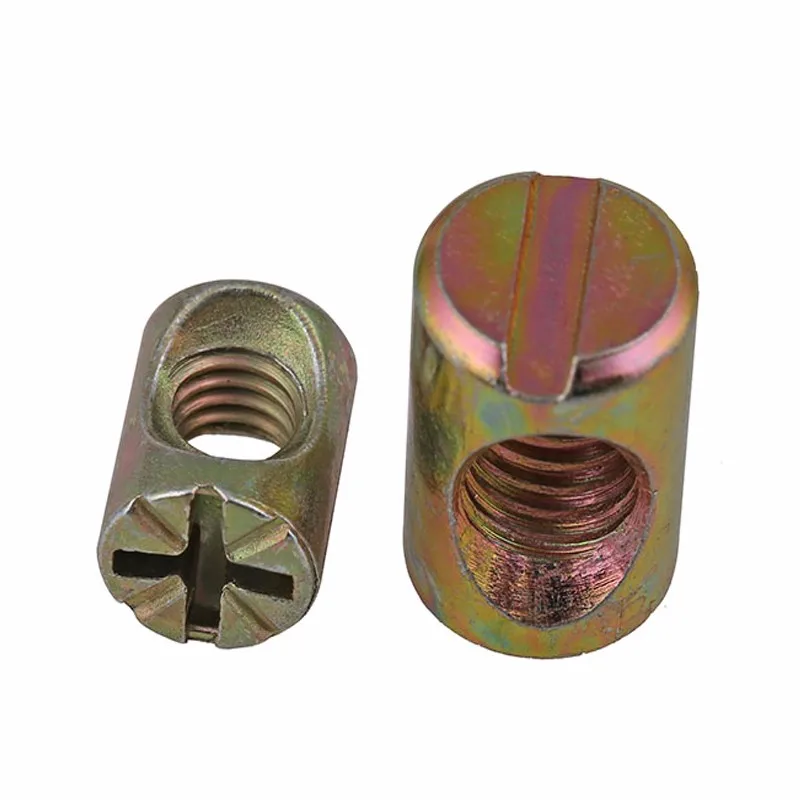 M6 M10 Yellow Zinc Plated Flat Head Slotted Barrel Nut