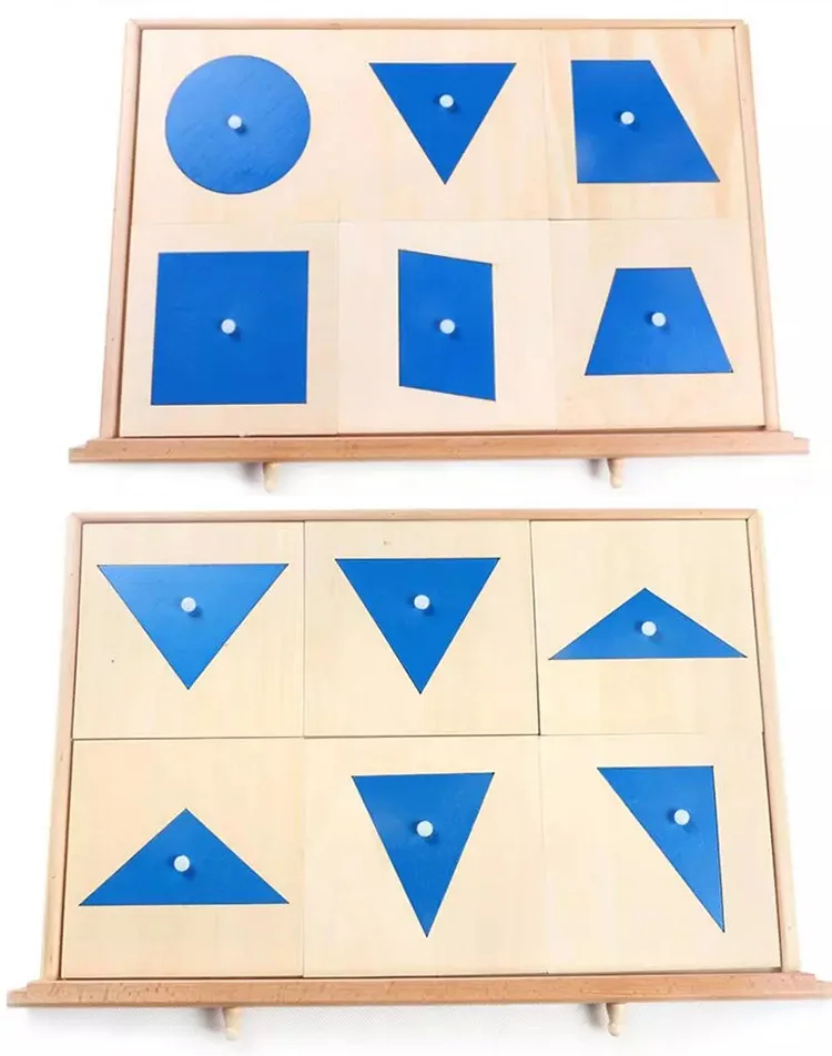 Montessori Geometric Cabinet Blue With Box Early Preschool Puzzle ...