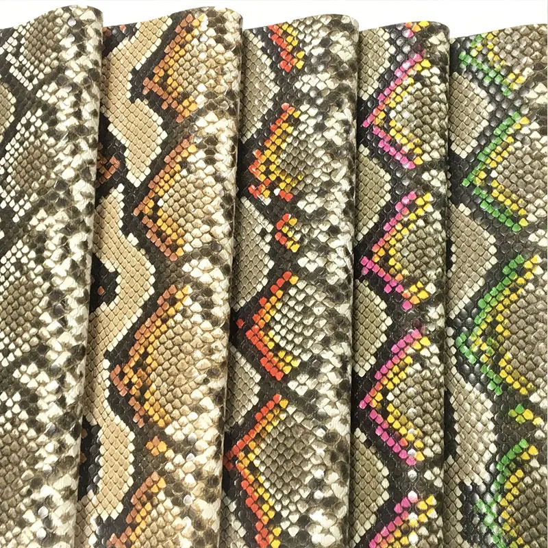 Fashion Design Embossed Snake Skin Leather Faux Synthetic Fabric For ...
