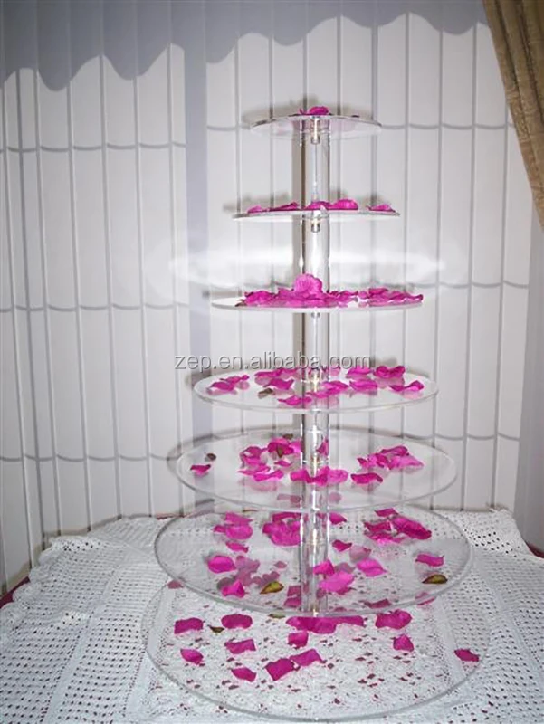 Custom 5 Tier Cake Stand Acrylic Wedding Tiered Cake Holder Clear - Buy ...