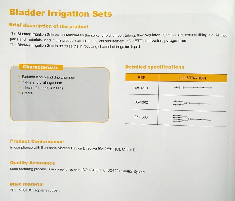 Medical Disposable Bladder Irrigation Tube Set,Y Site Drainage Tubing ...