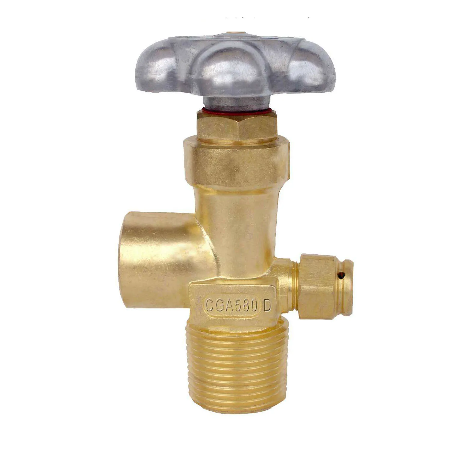 Brass Argon CGA580 Gas Cylinder Valve - 1 Year Warranty
