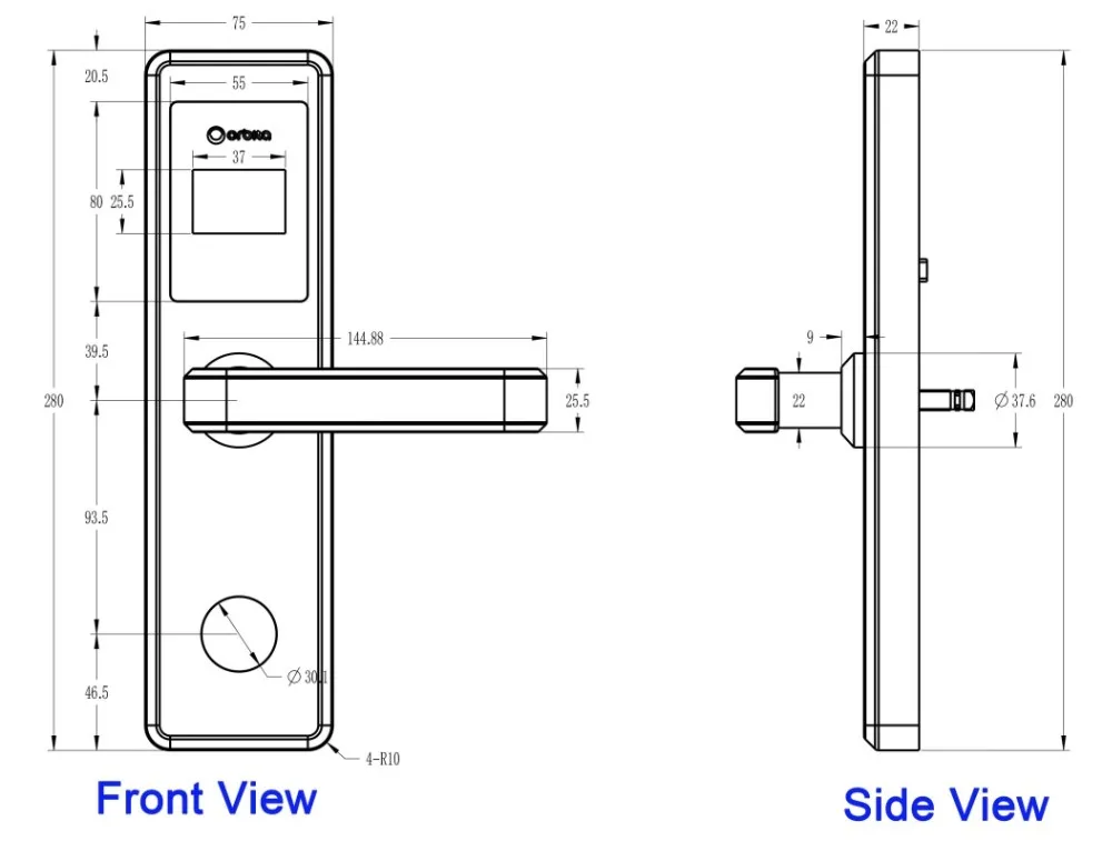 Lcd Panel Digital Hotel Door Lock Orbita Rfid Key Card Lock 2 Years ...