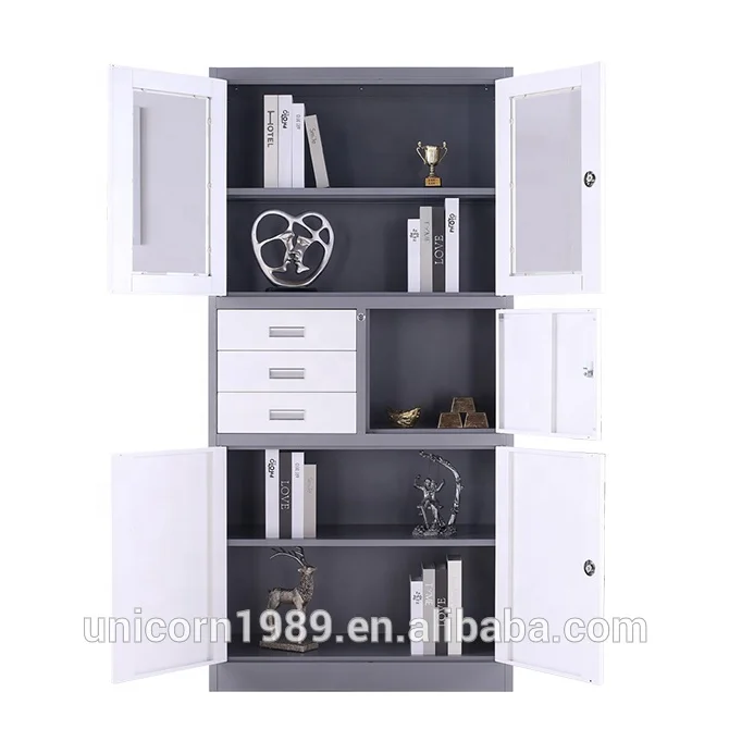 Laboratory Chemical Reagent Steel Glass Door Cabinet