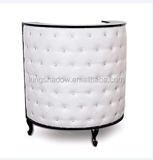 Kingshadow Crystal Leather Reception Desk Modern Hair Salon Curved ...