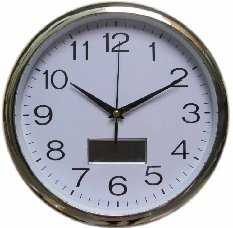 Analog Wall Clock With Lcd Date & Day Calendar - Buy Wall Clocks With ...