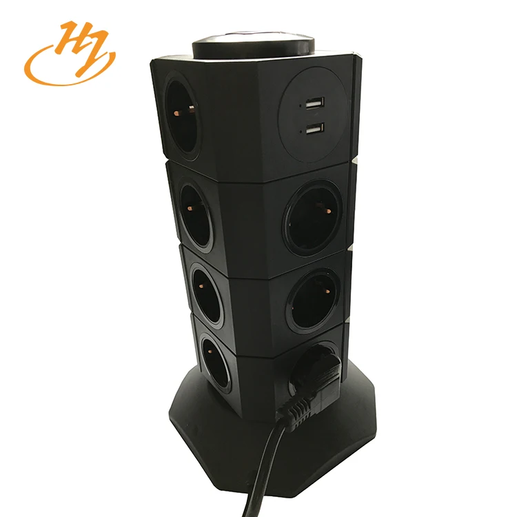 Huijun Brand New Products Black Vertical Tower Socket 1.8m/2m/3m - Buy ...