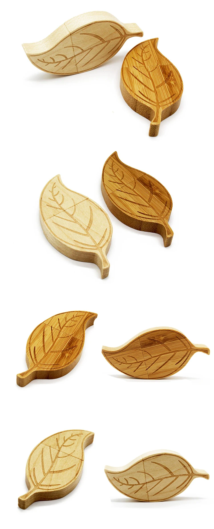 Wooden Leaf Usb Flash Drive 4gb 8gb 16gb 32gb 64gb Leaves Memory Stick ...
