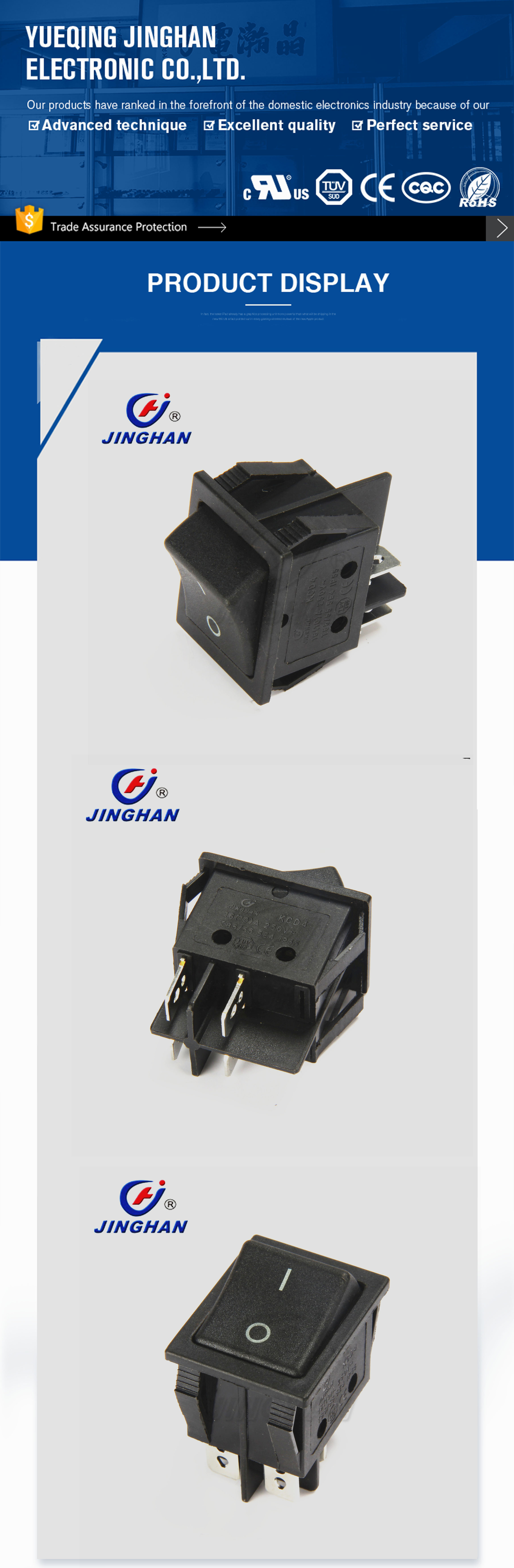 Tuv Ce Cqc Rohs 28*22mm Kcd4-201 4 Pin 16a 250v Ac On Off T85 Boat ...