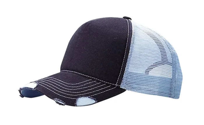 Wholesale Distressed Trucker Hat Blank Trucker Cap Mesh Back 5 Panel ...