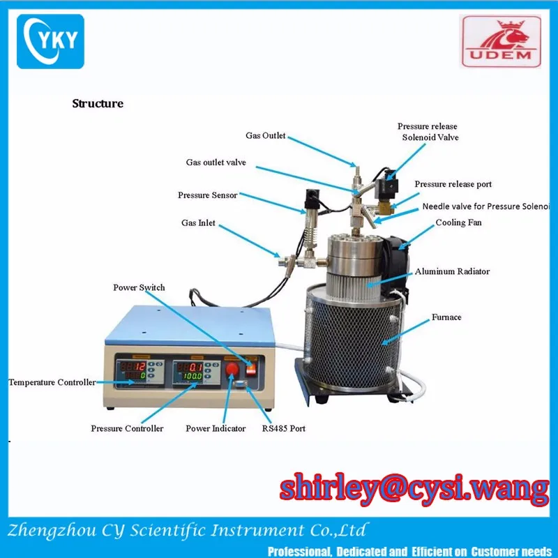 150ml High Pressure Laboratory Hydrothermal Reactor with Gas Inlet Valve