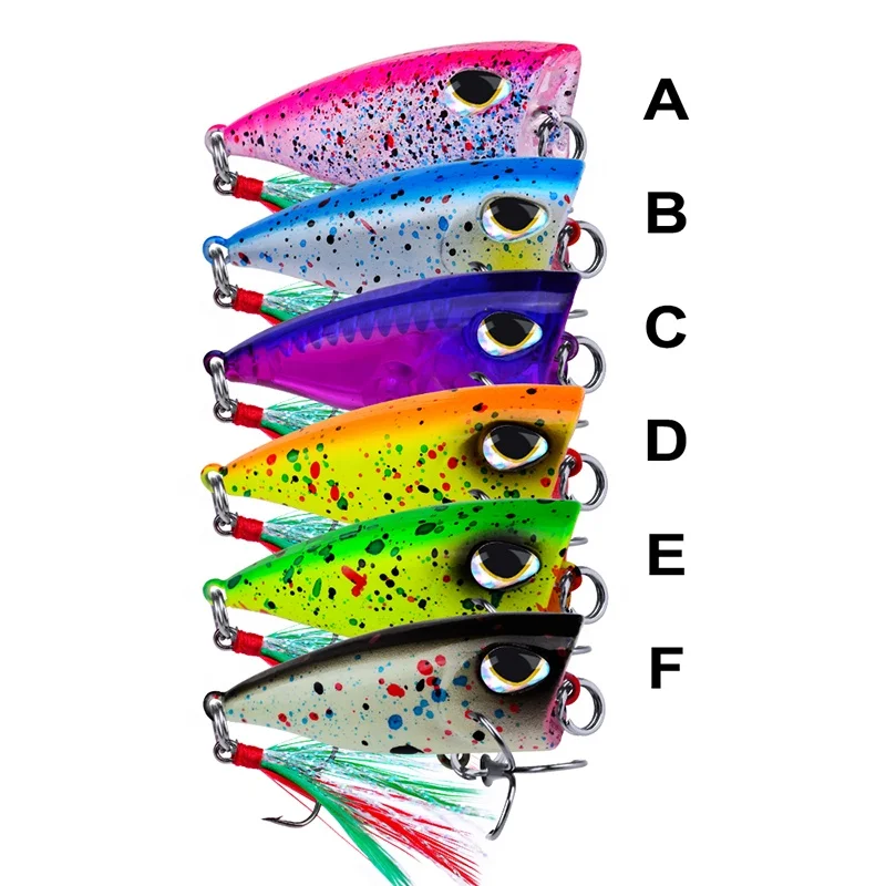 Floating Mini Popper Lures 4.3cm 4g Realistic Bait Saltwater Fishing ...