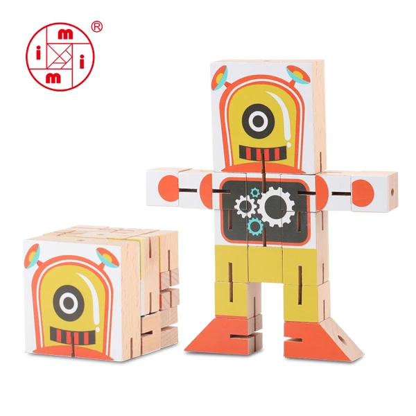 Brain Teaser Cube Block Puzzle Man Robot - Educational Toy