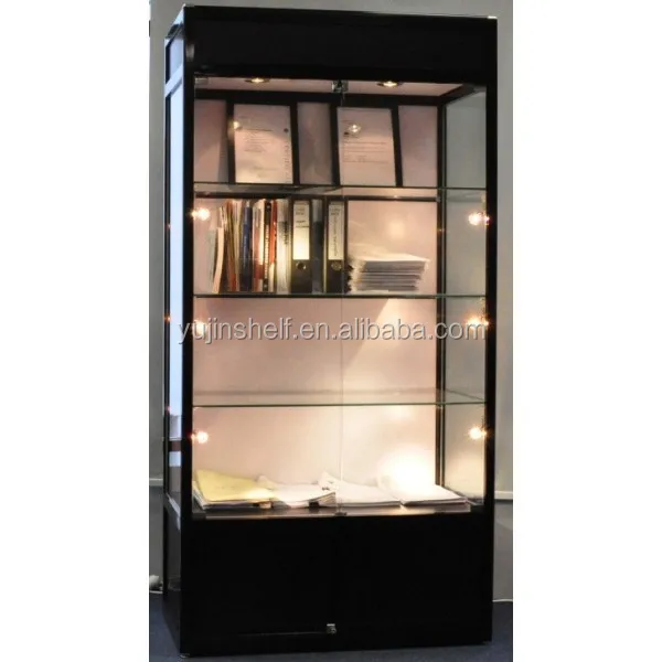Led Light Up Glass Display Cabinet Showcase With Melamine Mdf Backside ...