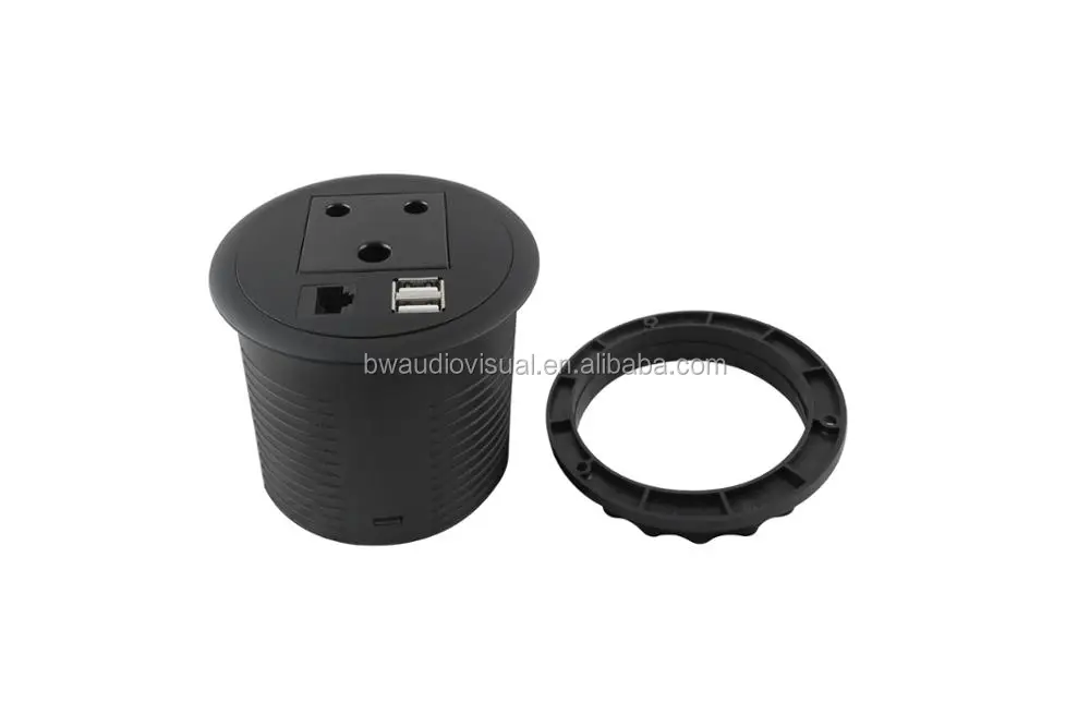 Bw 90mm Round Grommet Office Desktop Power Outlets With 1 Power,2 Usb ...
