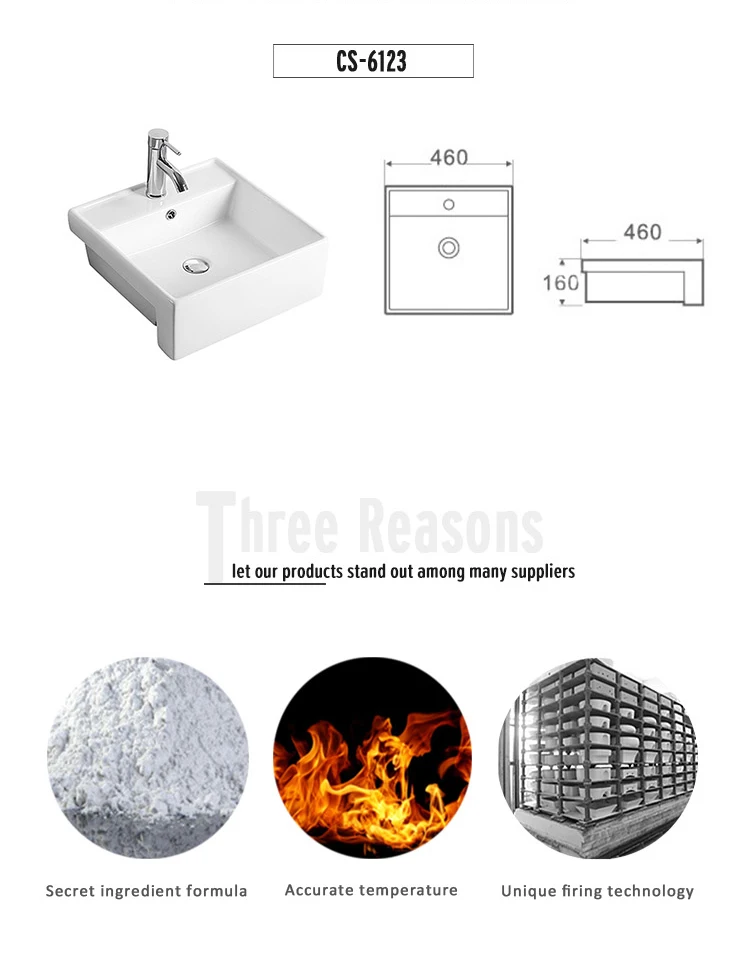 Modern Counter Semi Recessed Hand Wash Art Ceramic Basin Bathroom - Buy ...