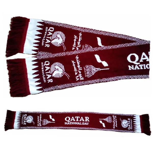 National Day Good Quality Fast Shipping Acrylic Promotional Qatar Scarf ...