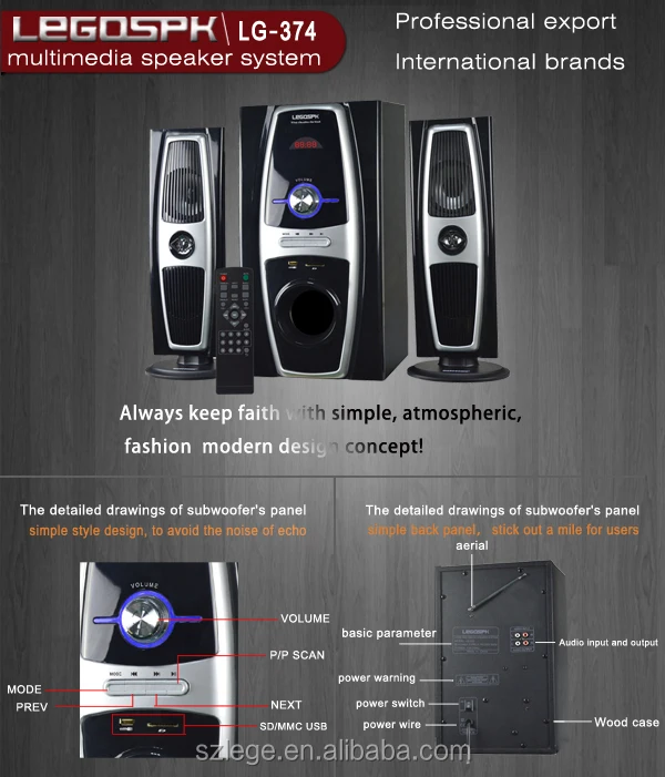 Logic Home Theater 2.1 Speaker With Usb Sd Fm Remote Odm Oem - Buy ...
