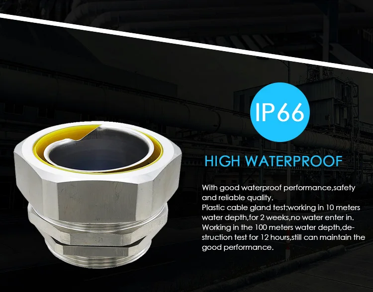 Waterproof Metal Flexible Conduit Fitting Cable Gland