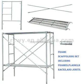 Modular Metal Frame Scaffolding With Brace And Steel Scaffolding Boards ...