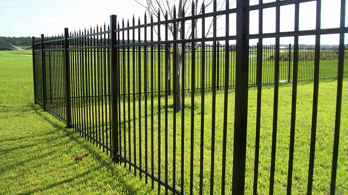 8ft Hot Galvanized Steel Powder Coated Black Prefab Iron Fence Panels ...