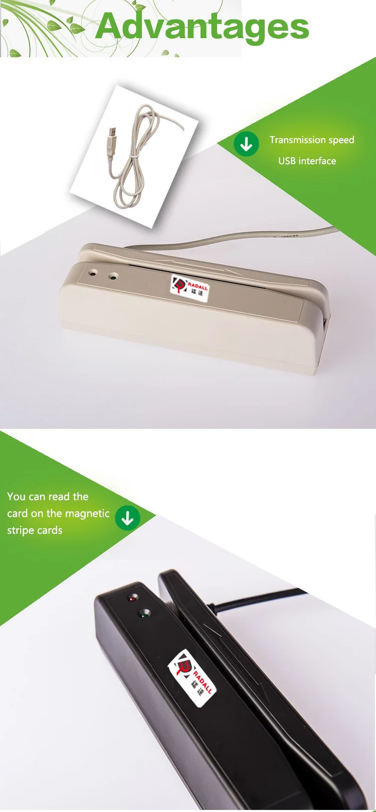 Rd-400 2 Track Msr Card Reader Pos Reader Usb Magnetic Stripe Card ...