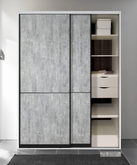 Marble Style Sliding Wardrobe Design - Free Standing