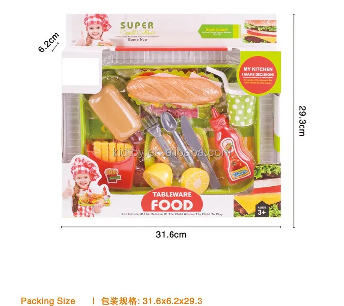 Kitchen Pretend Play Hamburger Fast Food Toy With Safety Material Make ...