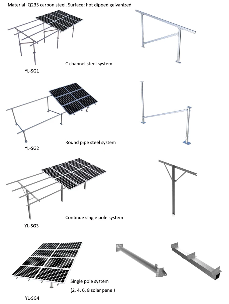 Aluminum/galvanized Steel Solar Panel Mounting Structure