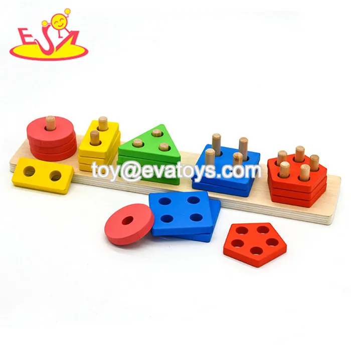 2023 New Design Colorful Kids Wooden Sorting Blocks Toy W13D052 for ...