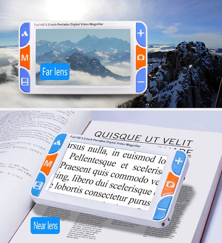 Rs500s Low Vision Electronic Magnifier Portable Digital Video Magnifier ...