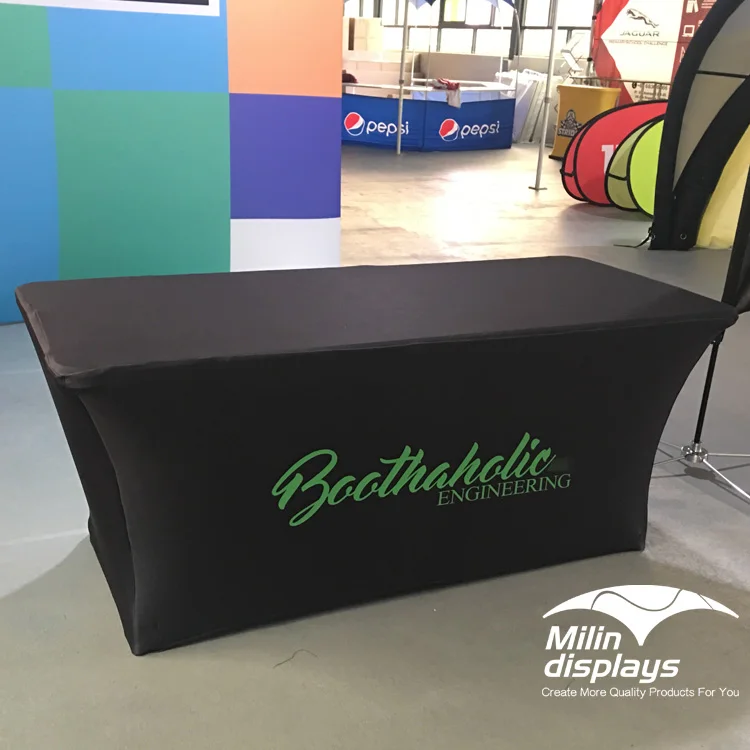 6ft Stretch Table Covers with Custom Logo - Elegant & Durable