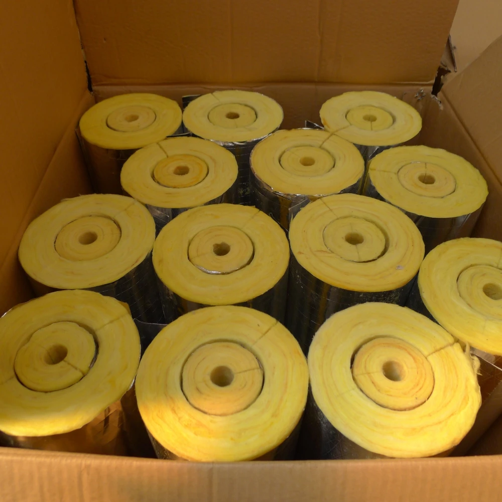 High Density Fiberglass Insulation Pipe With Fsk Or Asj Aluminum Foi ...
