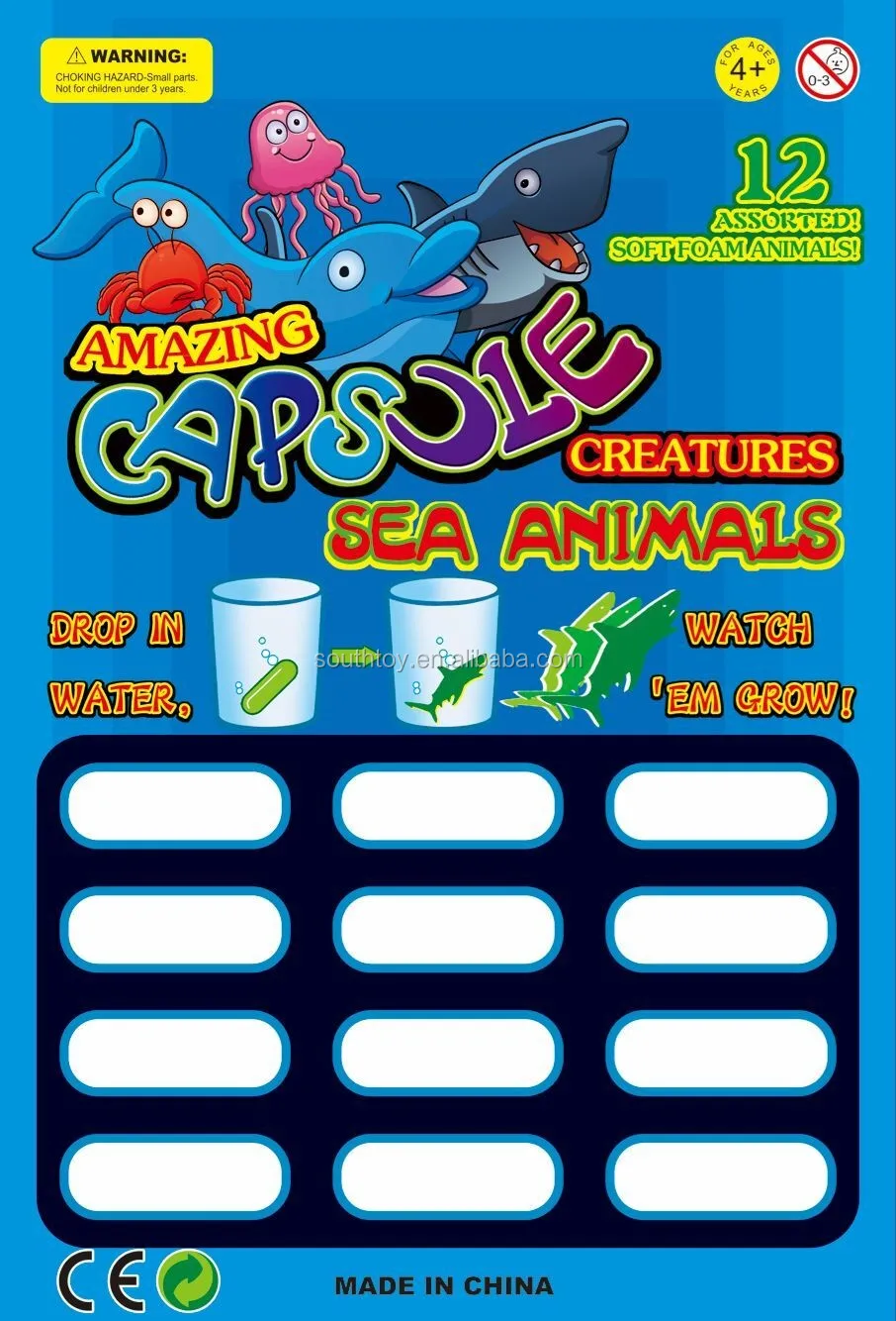 Amazing Soft Play Foam Capsules Animals Toy Growing Sponge Toy In Water ...