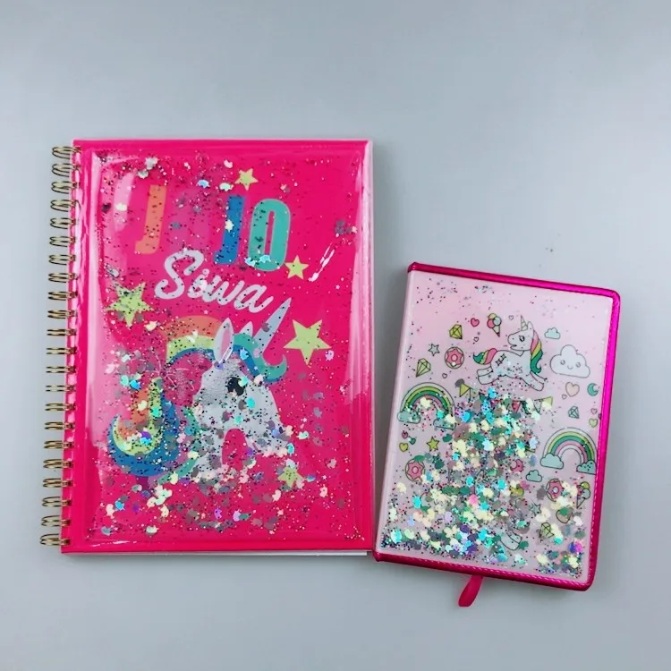 Pvc Cover Gel Liquid Glitter Shaking Notepad,Diary,Notebook For ...