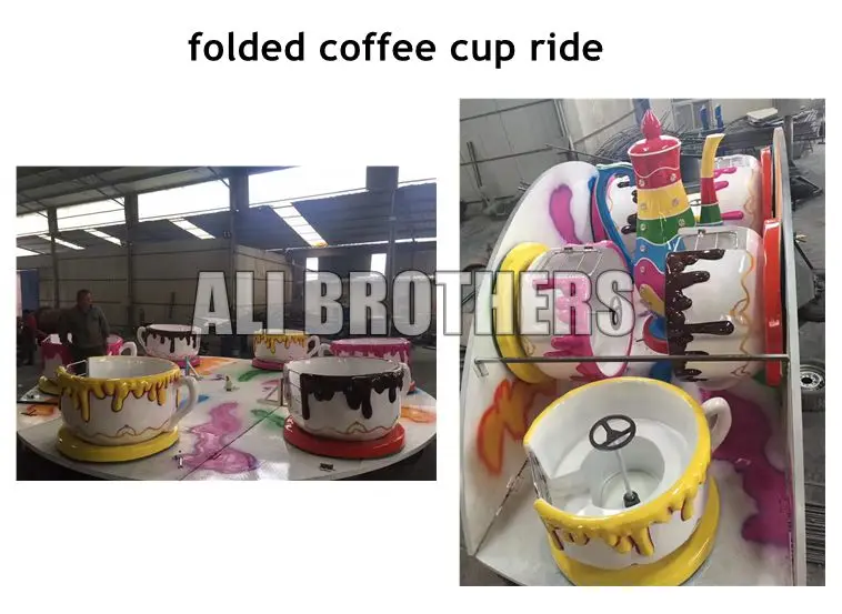 Fun and Safety: Amusement Park Kiddie Ride - Coffee Cup Rides with Trailer
