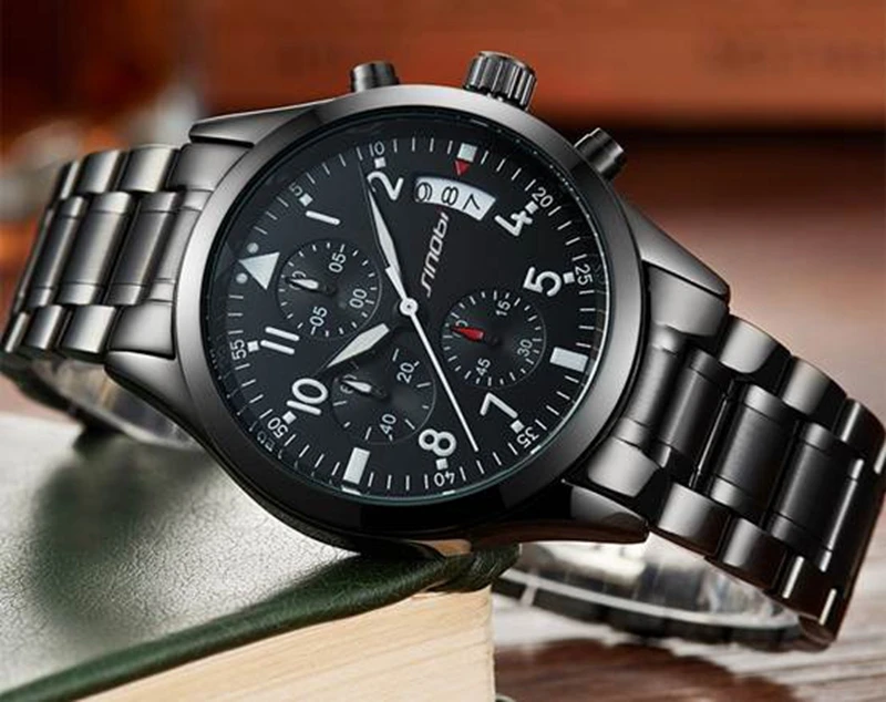 SINOBI Mens Chronograph Wrist Watch - Luxury & Waterproof