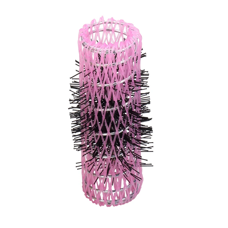 8x Pink Hair Wire Mesh Brush Roller - DIY Curling Styling