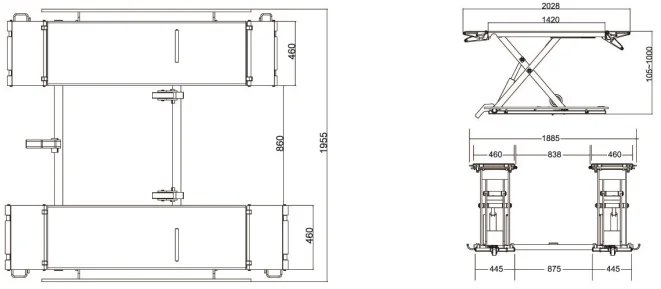 Alignment Scissor Car Lift / Mid-rise Car Lift / Mobile Car Lift (ss ...