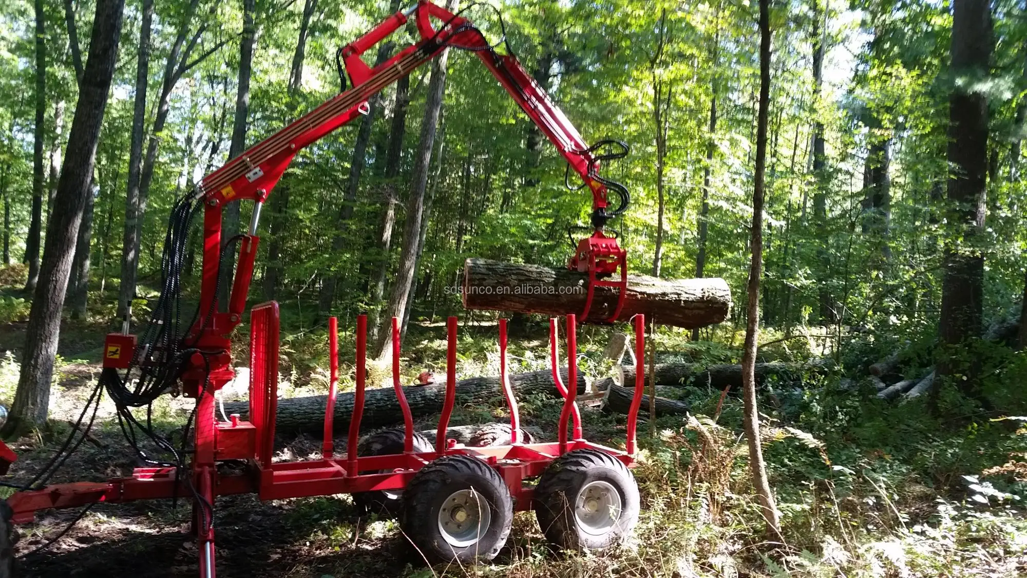 ATV Log Loader with Hydraulic Crane & Trailer for Heavy Equipment OEM