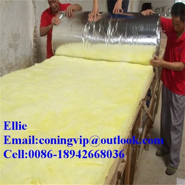 White Vinyl Back Fiberglass Wool Insulation Roll For Building Roof ...