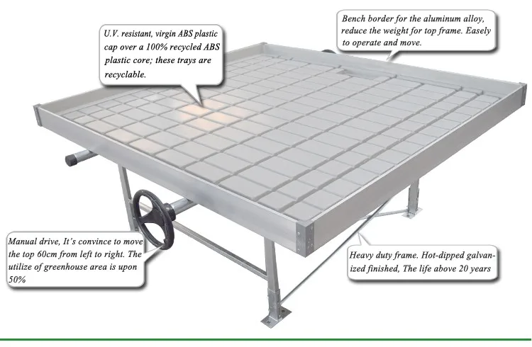 1x8/5x10 Hydroponic Flood Table - Efficient Vertical Farming
